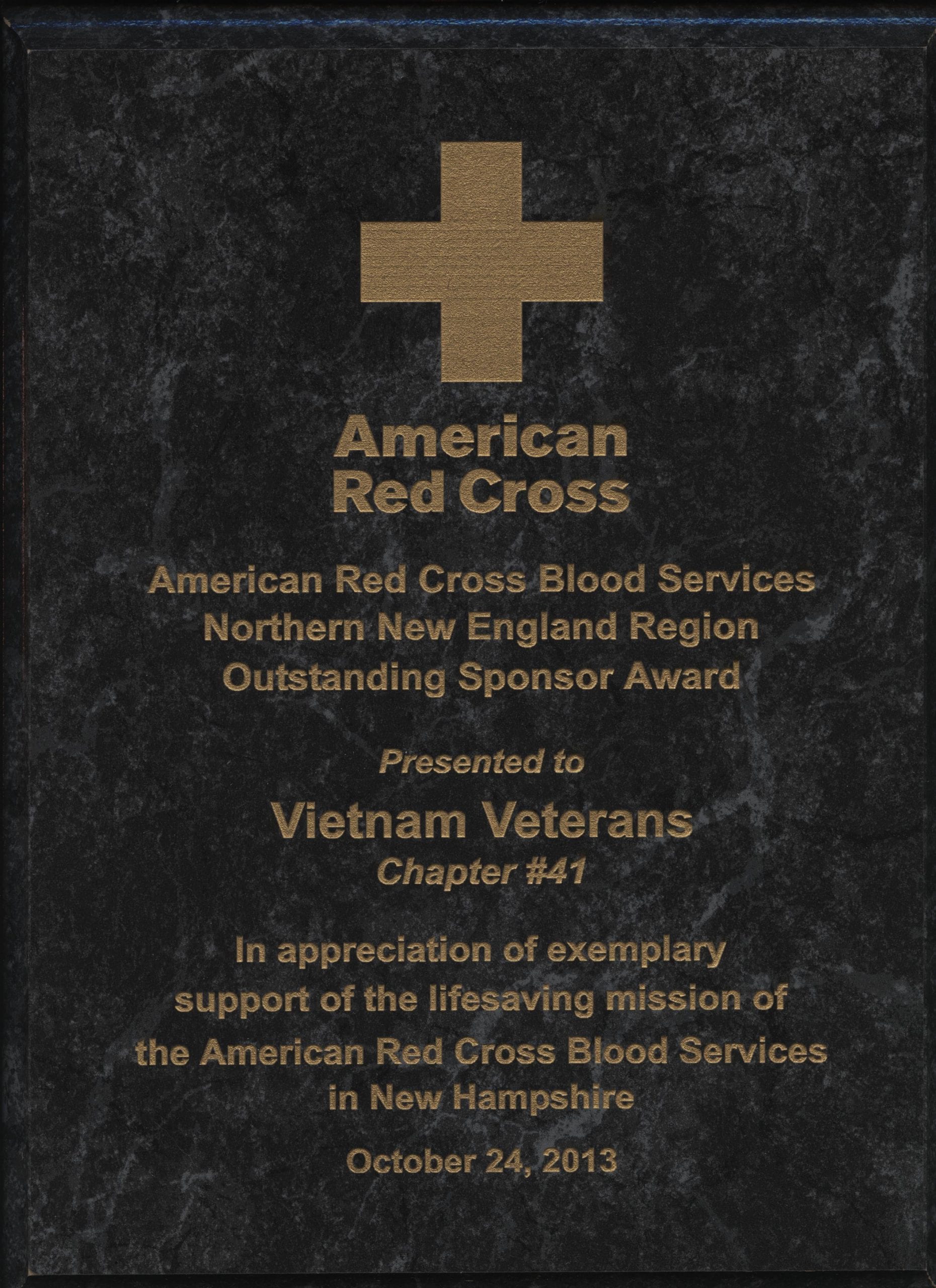 American Red Cross Outstanding Sponsor Award Presented to Chapter 41 ...